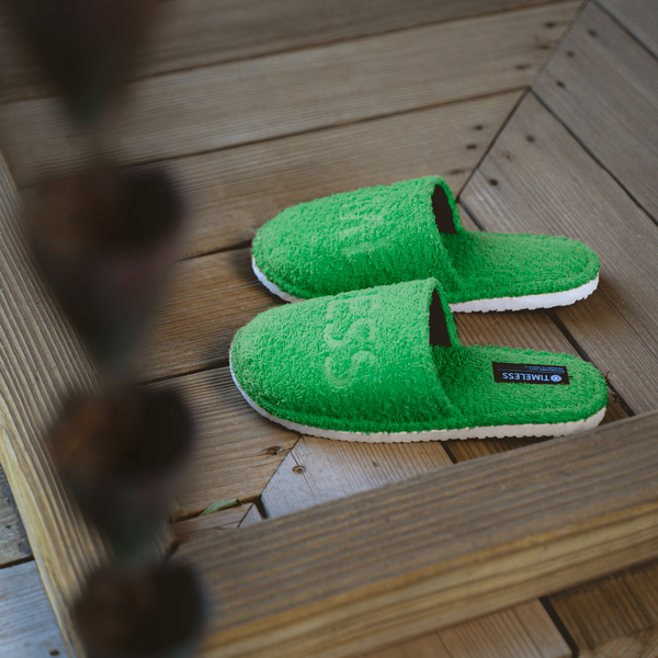 TIMELESS GREEN SLIPPERS - ALWAYS TIMELESS